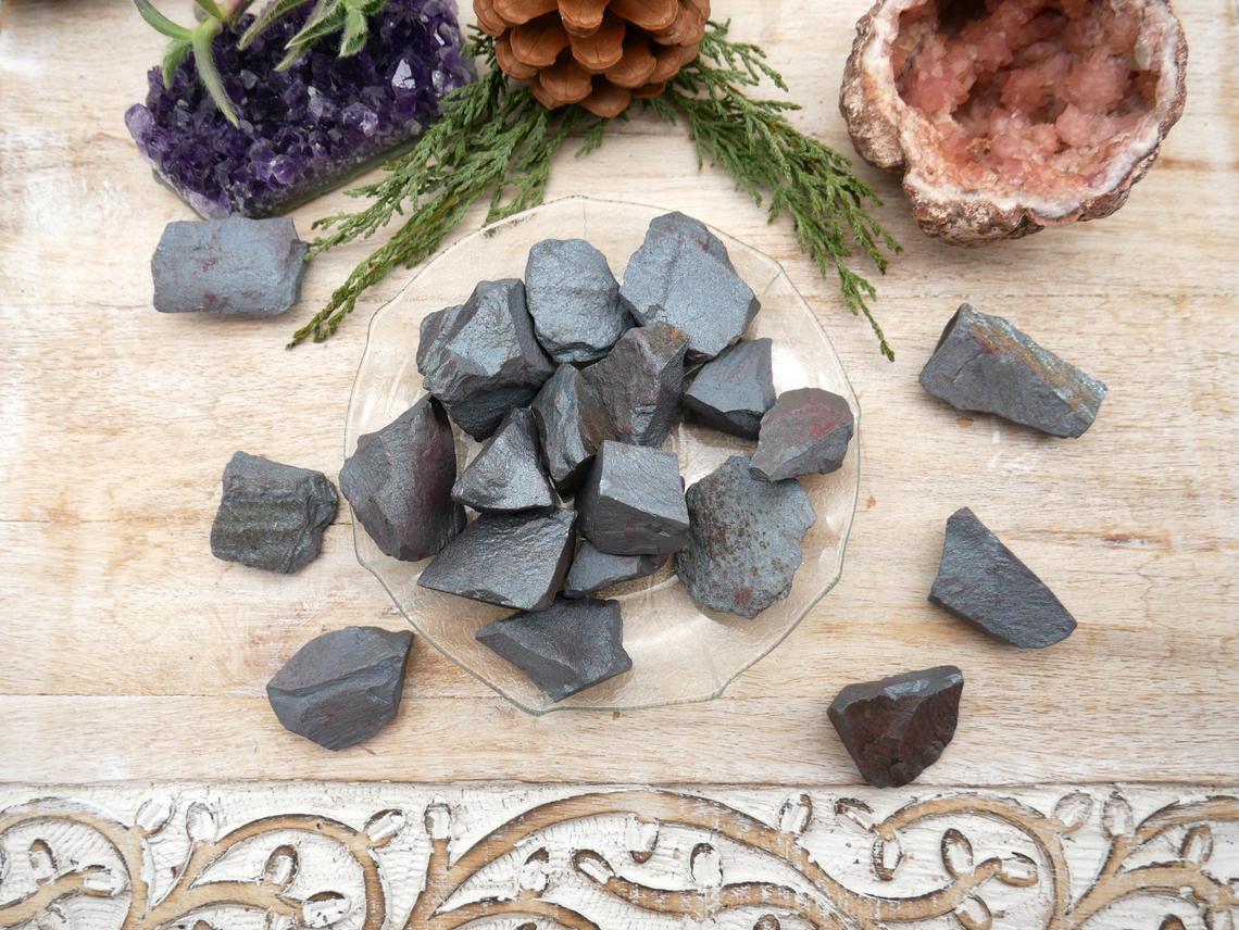 Hematite 3 Piece Raw Stone 2 Inches – Healing Crystals India